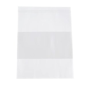 Zipper Bags with White Block 2 Mil 8" x 10" Baggies for Jewelry Clear Pack of 4000