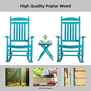 Set of 2 Outdoor Rocking Chairs, Outdoor Indoor Oversized Comfortable Ease Patio Rocker Chair High Back Rocker for Garden, Lawn, Balcony, Backyard and Patio Porch Rocker, Load Bearing 330 lbs Black