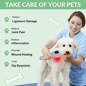 GOVW Laser Therapy for Dogs, 4x808nm+16x650nm, Cold Laser Therapy Device for Dogs Professional, Veterinary Laser Therapy Machine, Cold Laser Therapy Device for Horses, Laser Treatment for Animals