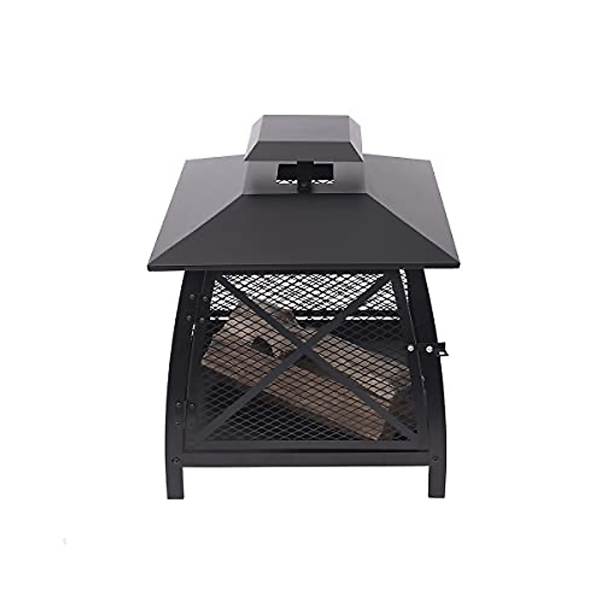 Blue Sky Outdoor Living WBF20 20” Square Wood Burning Outdoor Fireplace with 360-Degree View