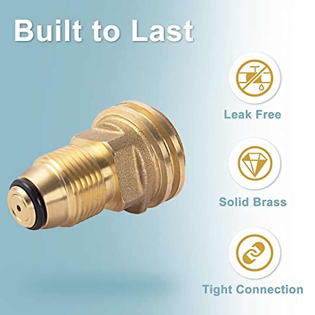 SHINESTAR POL to QCC1 Propane Tank Adapter - Old to New, 100 lb LP Tank Valve to Type-1 Fitting, Solid Brass