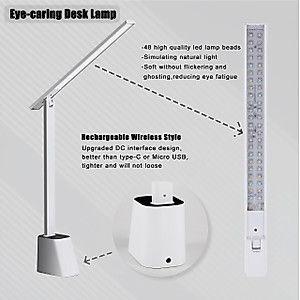 Dankeit LED Desk Lamp, Eye-Caring Office Lamp for Home Bedroom, Dimmable Reading Lamp with Sensitive Touch Control, 3 Lighting Modes Table Lamp,Desk Lamps with Adjustable Arm,White