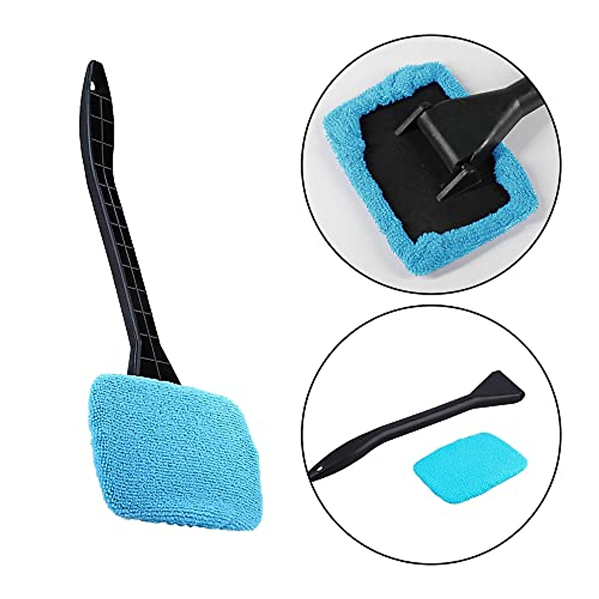 2 Pcs Microfiber Car Windshield Brushs Auto Inside Glass Wipers Car Detailing Brushes for Fog & Moisture Removal