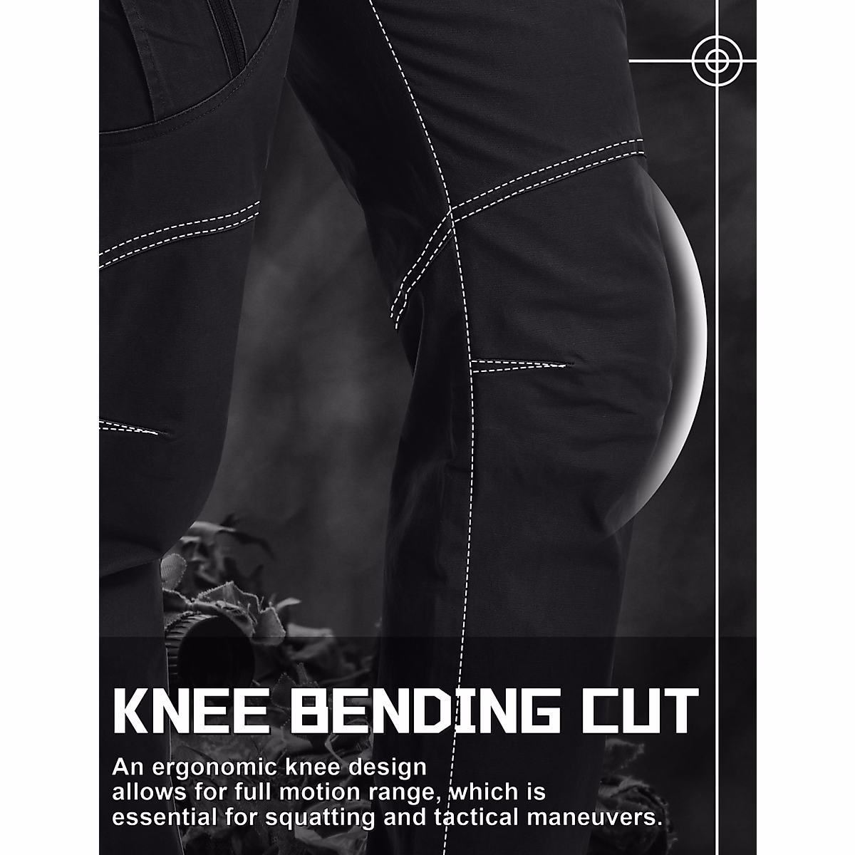 TACVASEN Mens Hiking Pants Lightweight Cotton Tactical Pants Stretch Military Cargo Pants 9 Pockets Work Pants Comfortable Workout Pants Combat Black 32