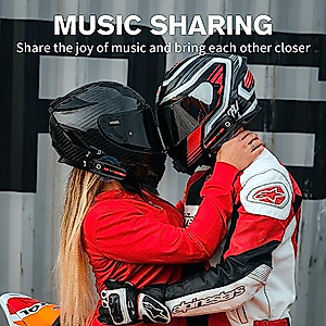 XGP Motorcycle Bluetooth Headset V5.2 with Music Sharing, 2-Way Motorcycle Helmet Bluetooth with IP67 Waterproof, Motorcycle Communication Systems with Hi-FI Speakers for ATV/Snowmobile/Ski,1 Pack