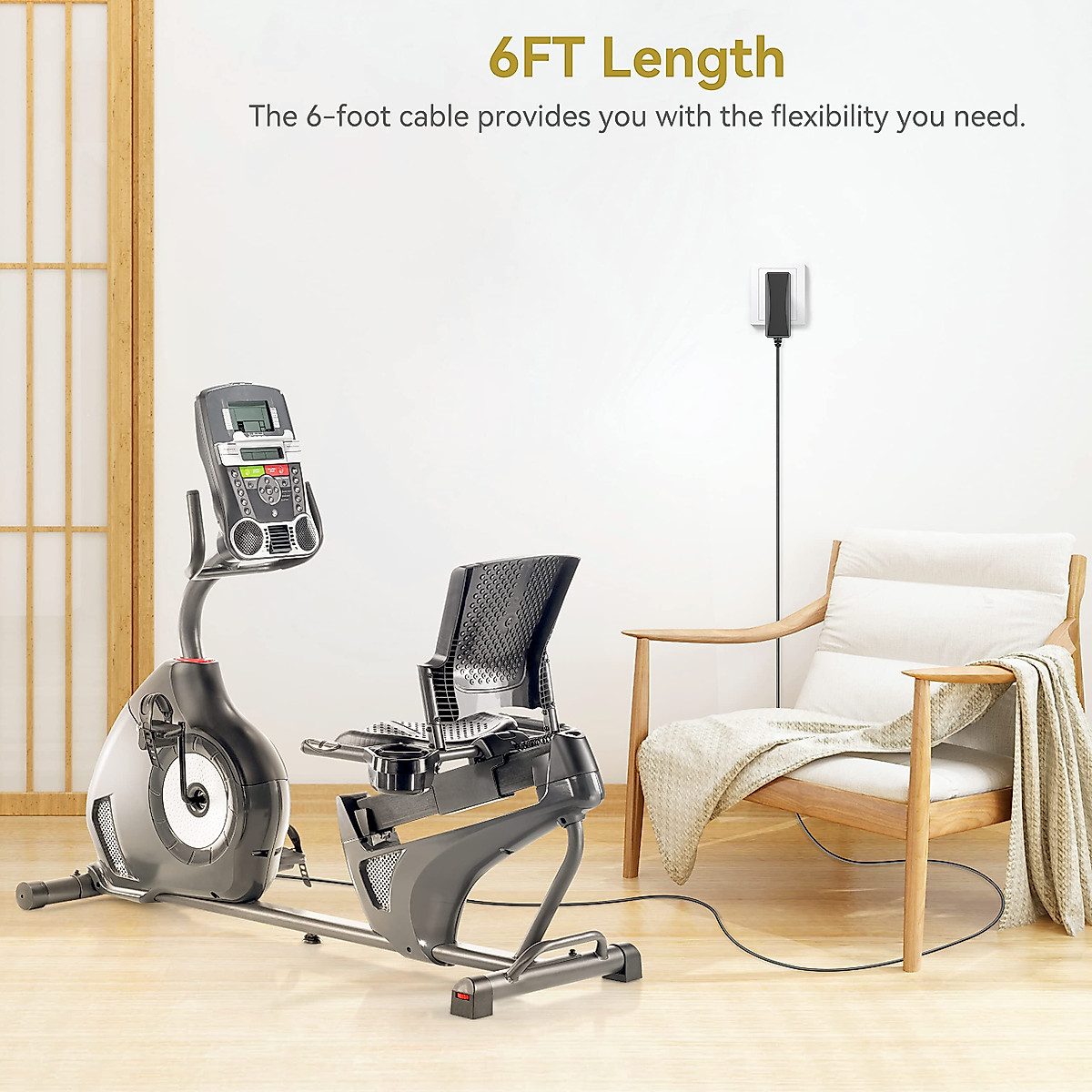 Omilik 9V 6ft AC Adapter Power Cord Replacement fit for Schwinn A10 A15 A20 A25 120 130 240 227P 213 220 223 230 PT101 Exercise Bike,Gold's Gym Cycle Trainer 400 R Ri 300 C Ci Bicycles Charger