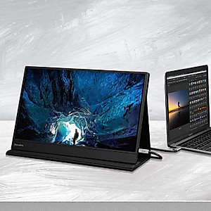 PEPPER JOBS Portable Monitor XtendViz 15.6" FHD 1080P IPS USB-C Extender with Dual Speakers,Smart Cover,178° Full Viewing Angle,Compatible with Laptop,Switch,PS4,PS5