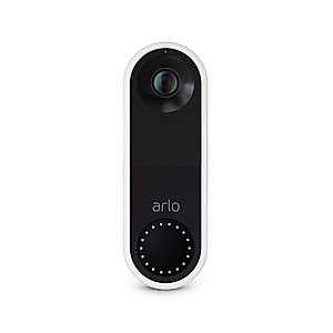 Arlo Essential Wired Video Doorbell - HD Video, 180° View, Night Vision, 2 Way Audio, Direct to Wi-Fi No Hub Needed, Wired, White – AVD1001 RENEWED