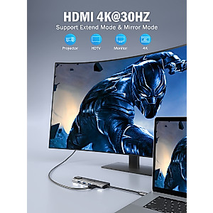 Lemorele USB C Hub Multiport Adapter 9 in 1 w/Gigabit Ethernet, 100W PD, HDMI 4K, 3 USB 2.0, 5Gbps USB C Data Port, SD/TF Card Reader, Dongle Docking Station for MacBook Lenovo HP Dell Laptops