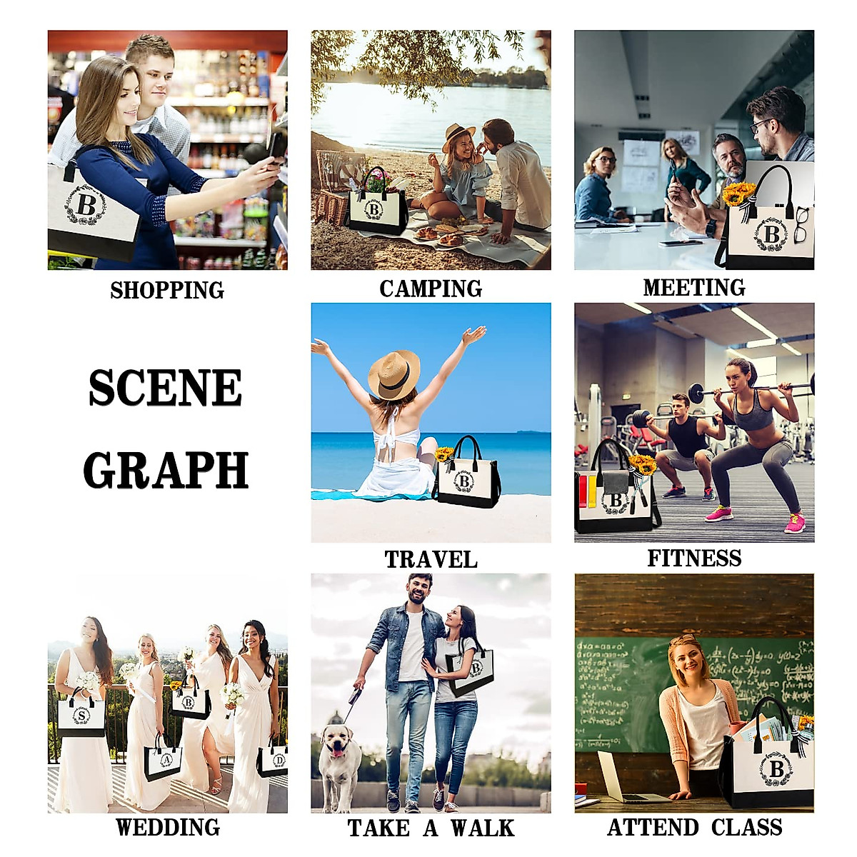 personalized bags for women,Tote Bag For Women,Initial Tote Bag For Women, Personalized gifts for women, Bride Tote Bag, monogrammed gifts for women, Tote Bag With Zipper A