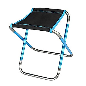 TRENTSNOOK Exquisite Camping Stool Lightweight Portable Folding Chair Alloy Outdoor Barbecue Picnic Camping Fishing Stool Ultra Light Seat Household Small Bench (Color : Blue)