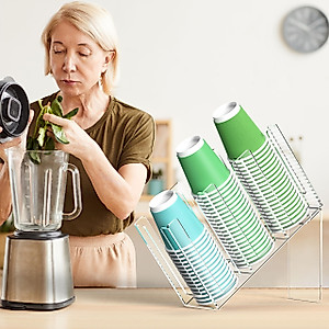 Lumanman Acrylic Coffee Cup Holder, Coffee Station Organizer for Disposable Cup and Lid, Clear Coffee Bar Accessories