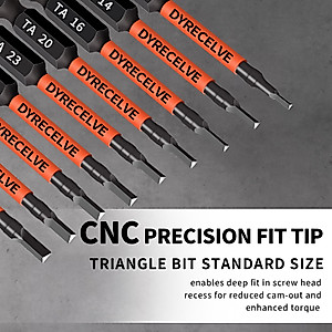 10-Pack Triangle Screwdriver Set- Premium S2 Steel Triangle Bit Set (2.56" Long Magnetic Head) Triangle Screwdriver Bits- Triangle Bits Sizes: TA12, TA14, TA16, TA18, TA20, TA23, TA25, TA27 (x2), TA30
