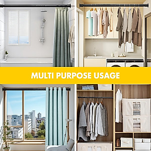 Closet rods for hanging clothes, 17 to 96 Inch Adjustable Closet Rod Heavy Duty Closet Hanging Rod Metal Closet Garment Organizer Rack,Shower Curtain Rods for Closet Wardrobes