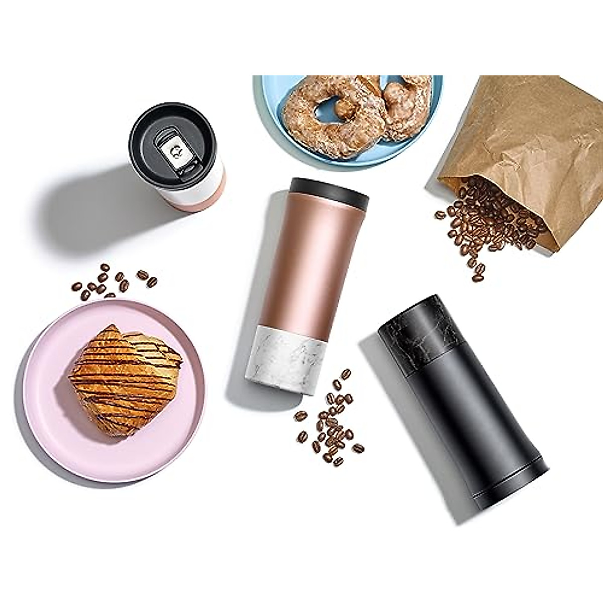 Ello Miri 16oz Vacuum Insulated Stainless Steel Travel Mug, Leak-Proof Slider Lid, Keeps Hot for 5 Hours, Perfect for Coffee or Tea, BPA-Free, Fits Most Cupholders, Holiday Gift, Black