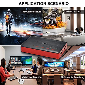 Y&H USB3.0 HDMI Game Capture Card Audio Video 4K 30P/1080P 120fps Record and Live Streaming,HDMI Capture Device for Nintendo Switch PS5 PS4 Xbox One 360 Wii U,Windows Linux Os X System