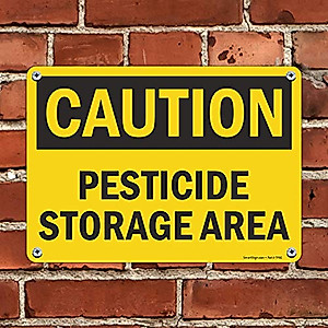 SmartSign - S-2858-Pl-14 "Caution - Pesticide Storage Area" Sign | 10" x 14" Plastic