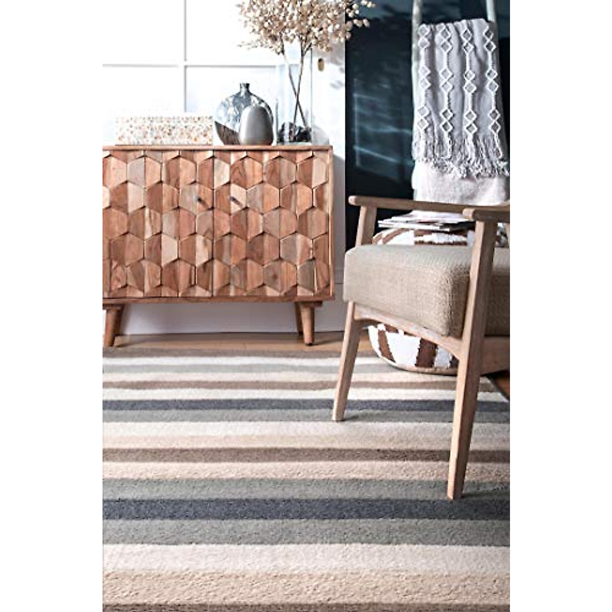 nuLOOM Manor Bengal Striped Area Rug, 5' x 8', Beige