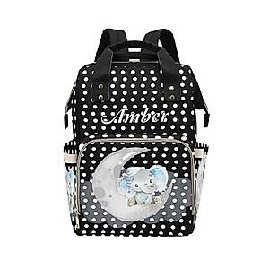 Anneunique Art Forest Animals Fox Diaper Bags Backpack with Name Personalized Baby Bag Nursing Nappy Bag Travel Tote Bag Gifts for Mom Girl 10 83 x 6 69 x 15 Inch