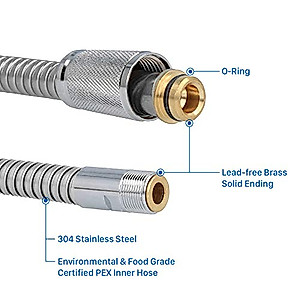 46092000 Kitchen Faucet Hose Replacement Parts, Pull-Out Spray Replacement Hose for Grohe Ladylux Replacement Parts, Alira Sink Faucet Hose By Awelife, 59-inch Starlight Chrome Finish