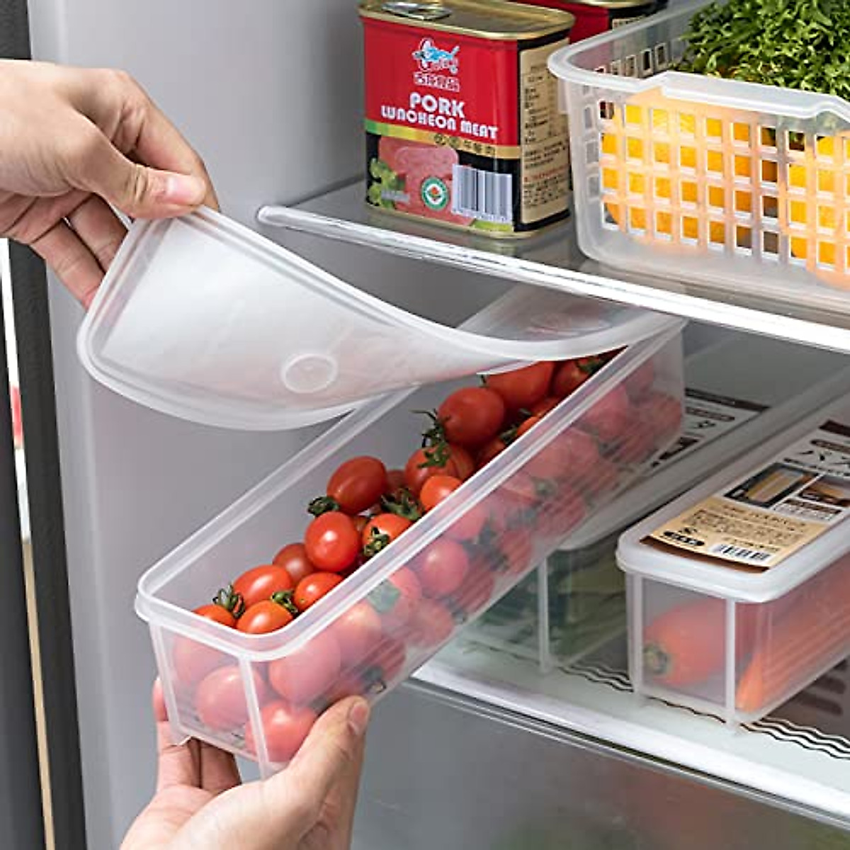 3Pcs Pasta Storage Container Plastic Spaghetti Food Storage Box, Noodle Canister With Lid for Spaghetti, Pasta, Noodles, Eggs, Fruits Snacks (3)