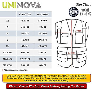 UNINOVA High Visibility Safety Vest - Multi Pockets Reflective Mesh Breathable Workwear, ANSI/ISEA Standards (Extra Large, Black Mesh)