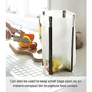 YAMAZAKI home 6785 Kitchen Multi Eco Stand-Multifunctional Plastic Bag Holder, One Size, Black