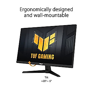 ASUS TUF Gaming 23.8” 1080P Monitor (VG249QM1A) - Full HD, Fast IPS, 270Hz, 1ms, Extreme Low Motion Blur, Speakers, 99% sRGB, G-Sync Compatible/FreeSync Premium, DisplayPort, HDMI,BLACK