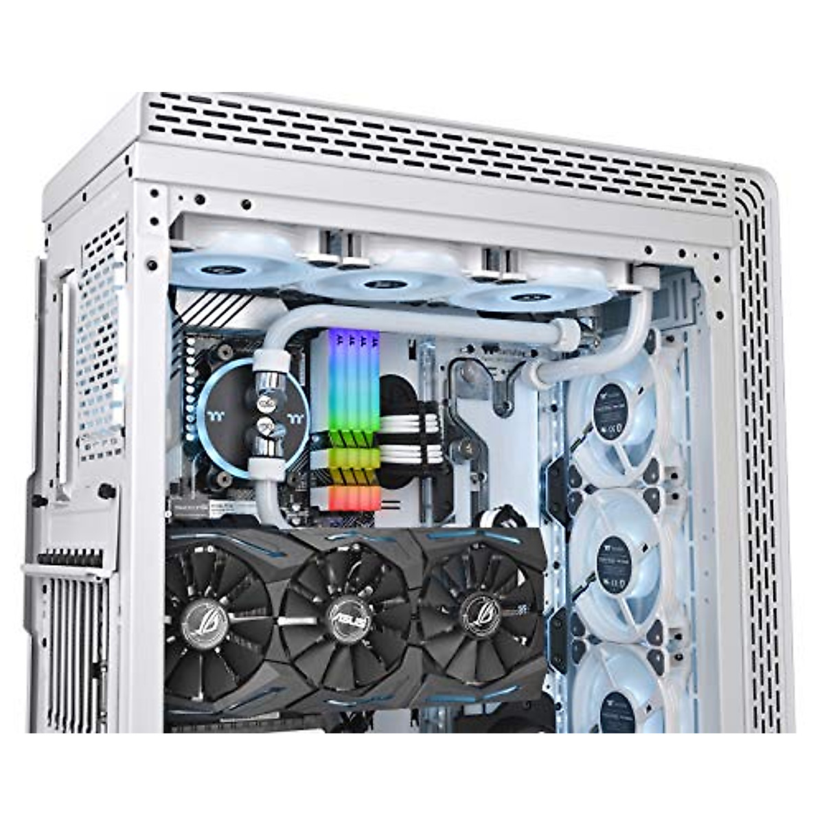 Thermaltake TOUGHRAM RGB White DDR4 3600MHz 16GB (8GB x 2) 16.8 Million Color RGB Alexa/Razer Chroma/5V Motherboard Syncable RGB Memory R022D408GX2-3600C18A