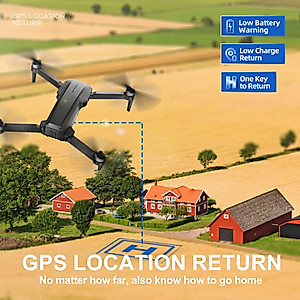 HHD Drone with Camera for Adults, Foldable RC Quadcopter for Beginners with 40 mins Flight Time, App Control, Auto Return Home, Follow Me, 2 Batteries (Black-1)