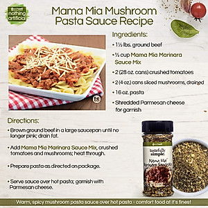 Tastefully Simple Mama Mia Marinara Sauce Mix, 5.1 Ounce