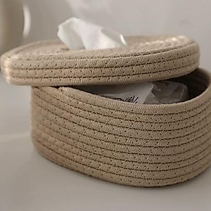 WISELADY Scandinavian Style Tissue Box, Tissue Drawer Box, Simple Rectangular Storage Box for Living Room Table Napkin Organizer (Brown,Medium)