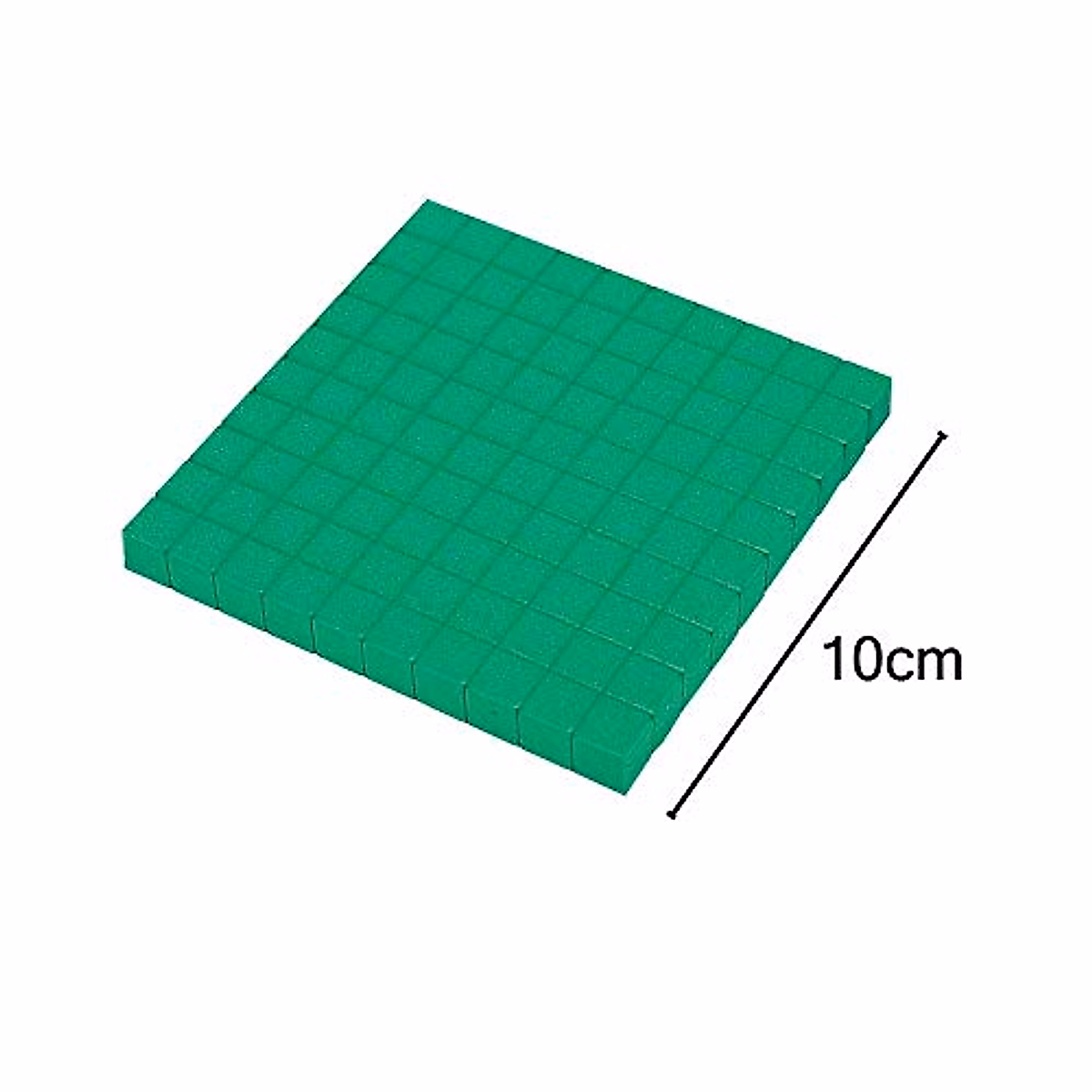 hand2mind Green Foam Base Ten Blocks Flats Set, Place Value Blocks, Counting Cubes for Kids Math, Base Ten Blocks Classroom Set, Math Blocks Kindergarten, Base 10 Math Manipulatives (Set of 10)