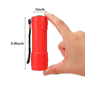 KunHe 5 Pack Plastic Small Mini LED Flashlight COB Flashlights for Kids 100 Lumen with Batteries High CRI for Bright Flash Light Party Favors Christmas Gifts Stocking Stuffers