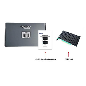 HighPoint 4-Port M.2 SSD7104 PCIe Gen3 NVMe RAID Controller for Windows, Mac & Linux Systems.