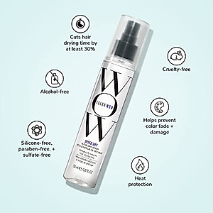 Color Wow Speed Dry Blow Dry Spray – Cuts blow dry time by at least 30%; Clinically proven; Alcohol free; Heat protectant; Helps prevent breakage and color fade; Cruelty free and gluten free