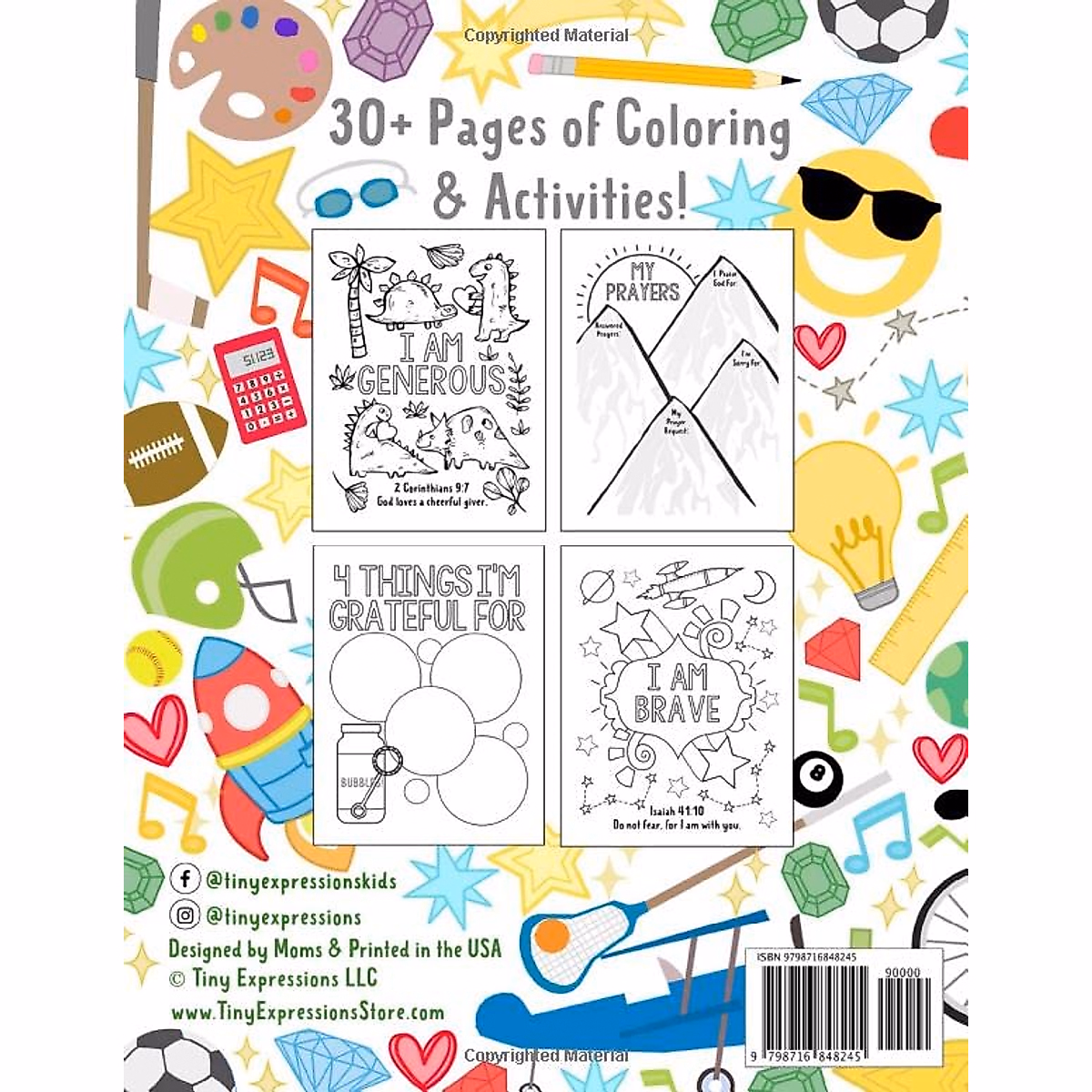 A Coloring & Activity Book for Boys: God Made Me Special!: 30 Pages of Bible Verses and Christian Images for Kids to Color