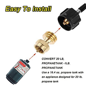 Guofulda Steak Saver 20lb to 1lb Propane Tank Adapter, Universal Propane Gas Grill Converter for Disposable 1''-20 Male Throwaway Cylinder Thread, for BBQ Grill Propane Tree Bottle