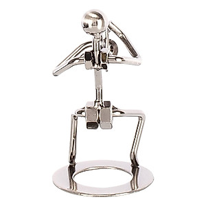 Broadway Gift 6" Silver Tone Trumpet Player Figurine - Metal Trumpeter Figure - Tabletop Musician Figurine for Trumpet Players