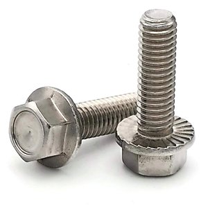 Hex Flange Serrated Cap Bolt Screws 18-8 Stainless Steel - 10-24 x 3/4 - Qty 25