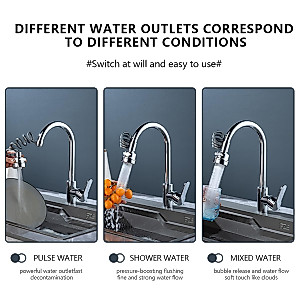 Multifunctional retractable three-gear faucet extender, suitable for sinks, kitchens, bathtubs and closestool