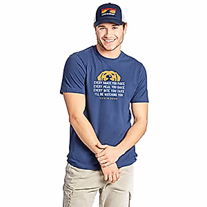 Life is Good Mens Dog Lover Graphic T-Shirt, Cotton Tee, Short Sleeve, Crewneck Shirt, Casual Top, I'll Be Watching You Dog, Darkest Blue, Large