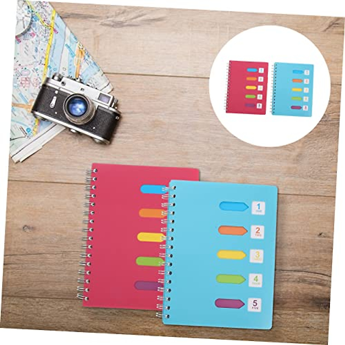 MAGICLULU 2pcs Notebook Digital Notepad Paper Notebook A5 Journal A5 Graffiti Notebook A5 Spiral Journal Daily Planner Book Paper Journal Books Portable Handbooks Simple Writing Books Work