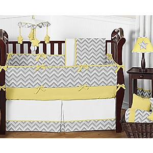 Sweet Jojo Designs Fitted Crib Sheet for Yellow and Gray Chevron Zig Zag Baby/Toddler Bedding - Yellow