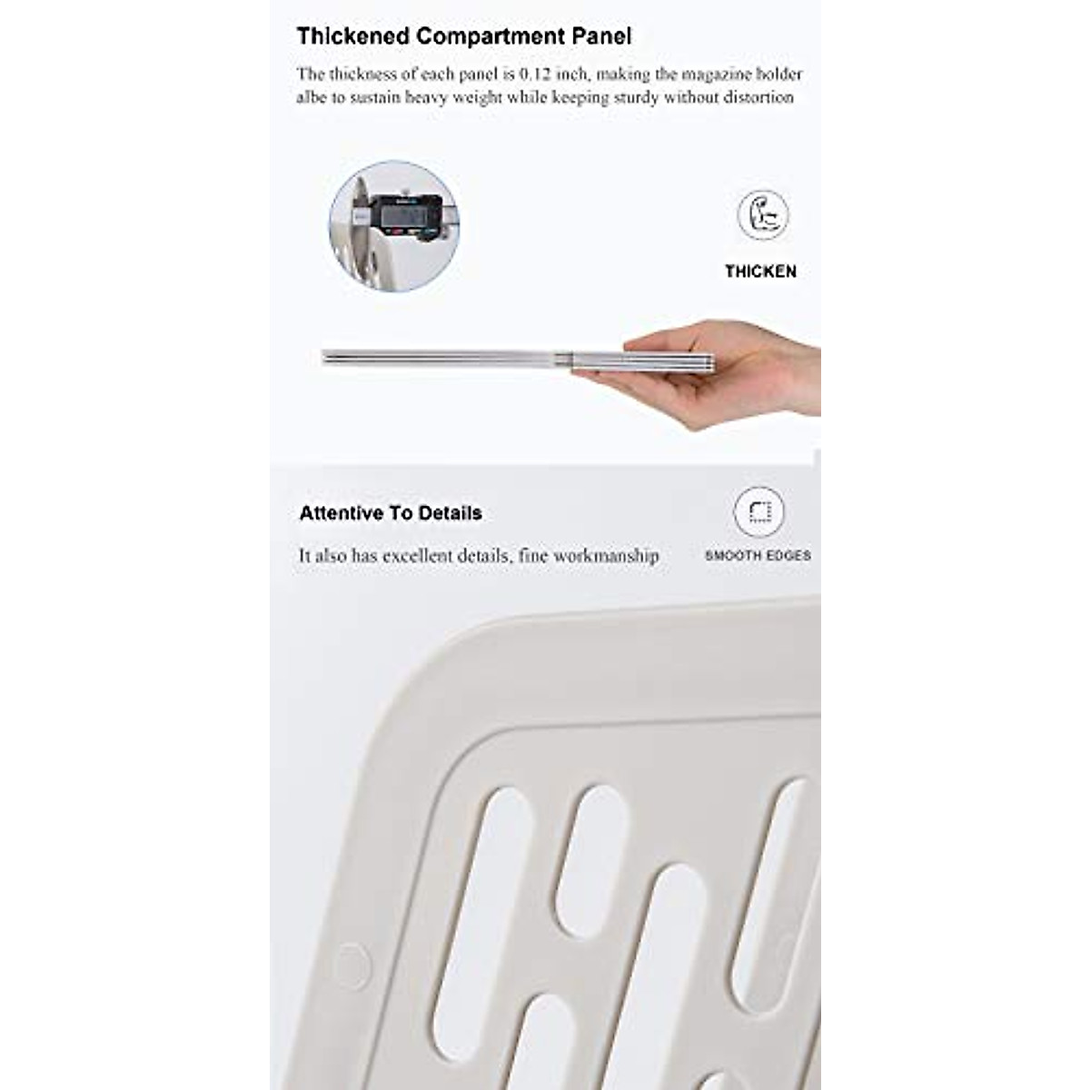 Leven Vertical Desk Organizer, Magazine File Holder with 3 Large compartments, Desktop Accessories for Home and Office Storage