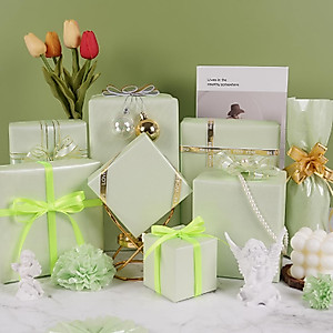 60 Sheets 20"X14" Metallic Green Tissue Paper, Mint Green Tissue Paper Bulk for Gift Bags Crafts Packaging Wrapping, Pearlescent Shimmer Wrapping Tissue Paper for Birthday Baby Shower Wedding