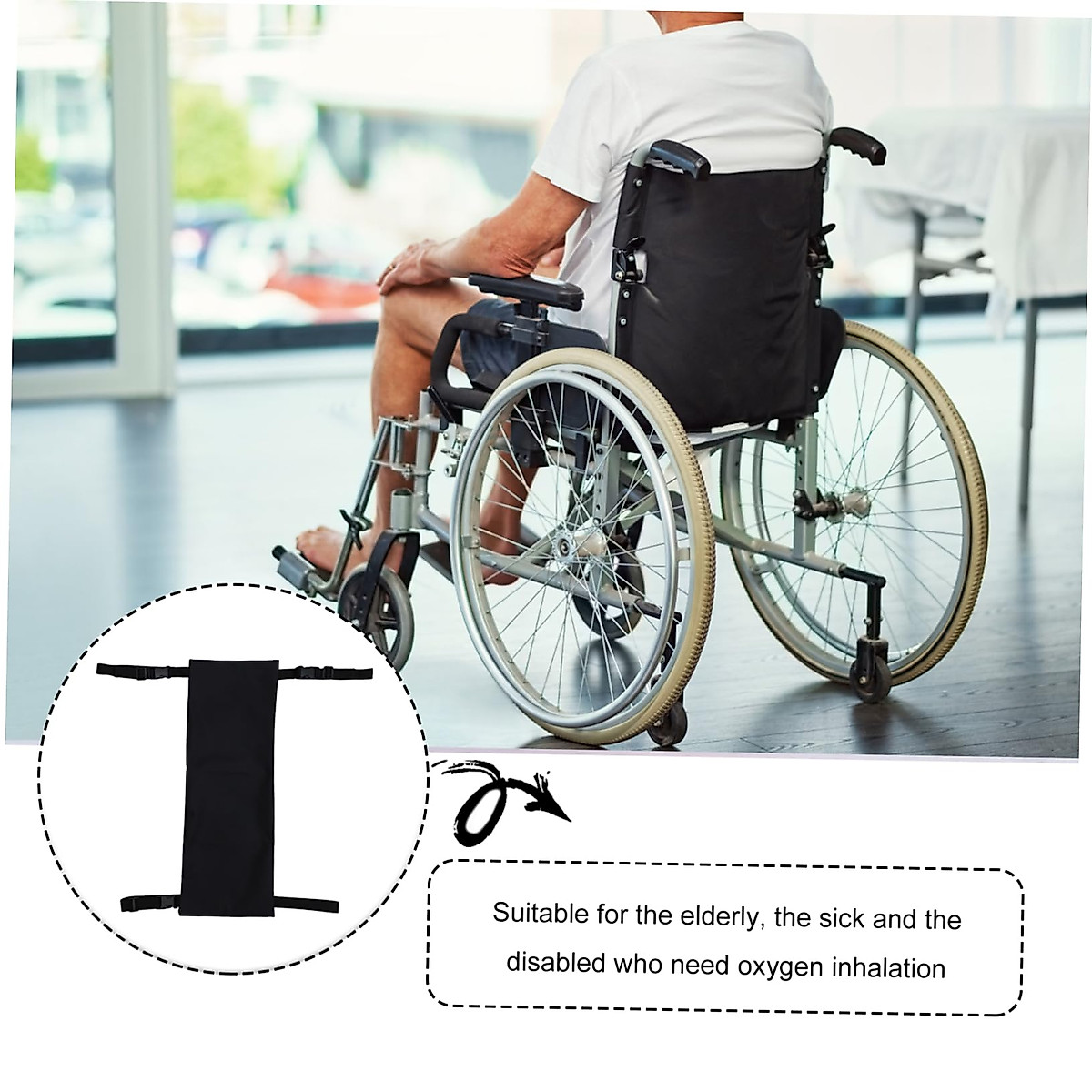 ERINGOGO 2 Pcs Oxygen Cylinder Buggy Bag Oxygen Cylinder Holder Oxygen Tank Holder for E Oxygen Tanks Adjustable Stand Mesh Backpack Oxygen Tank Pouch Handbag 600d Oxford Cloth Wheelchair