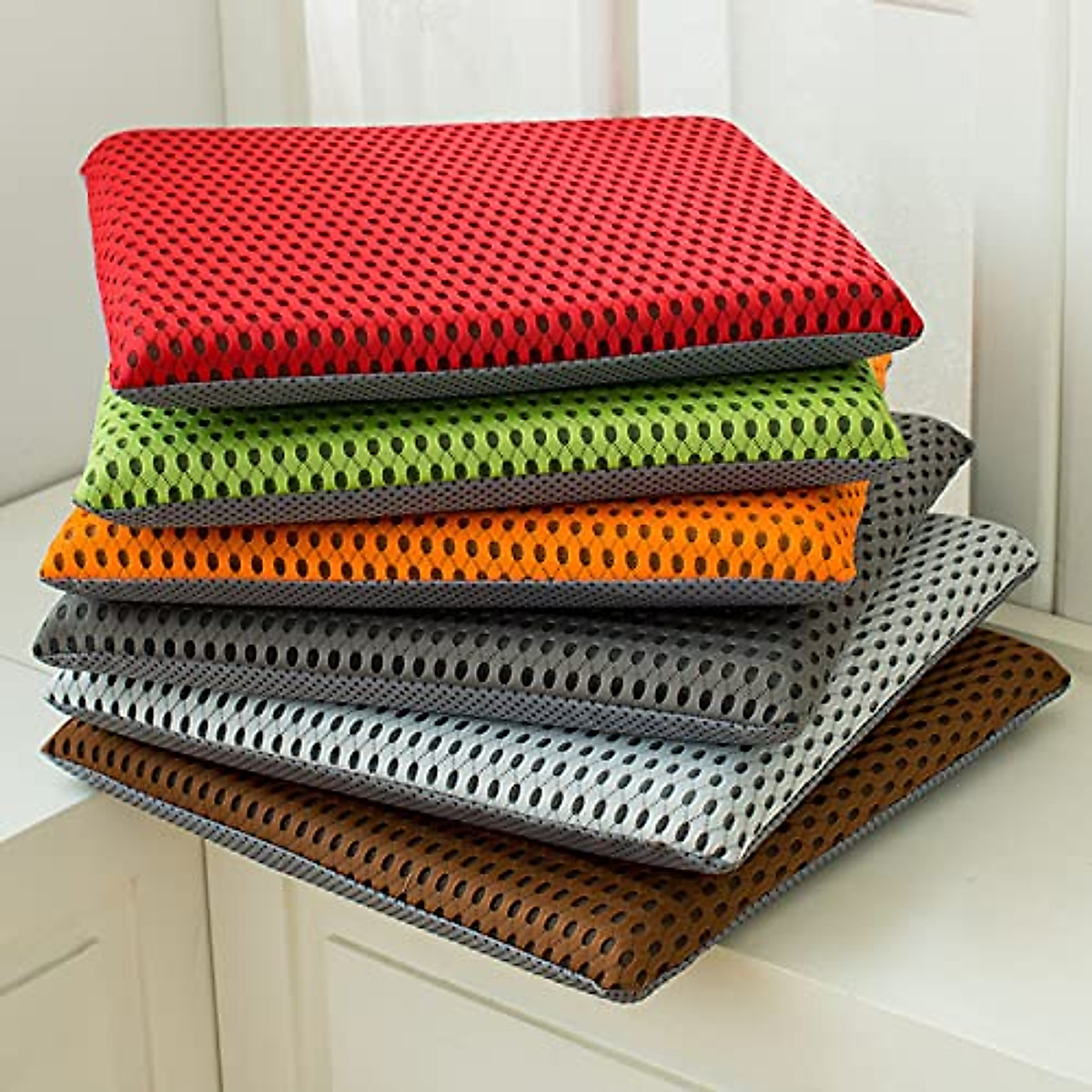 HYZXK Seat Cushion with Non-Slip Cover 100% Memory Foam,Seat Cushion for Back Pain with Ergonomic Design,- Perfect for Office Chair Car Wheelchair Travel,Orange,45x45cm