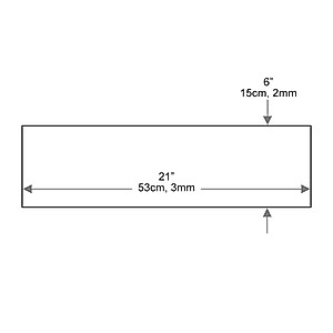 Dulles Glass 6" x 21" Rectangle Floating Glass Shelf - Shelf Only - Tempered - 3/8" Thick - Flat Polished Glass