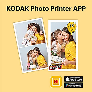 KODAK Mini 2 Retro 4Pass Portable Photo Printer (2.1x3.4 inches) + 8 Sheets, White